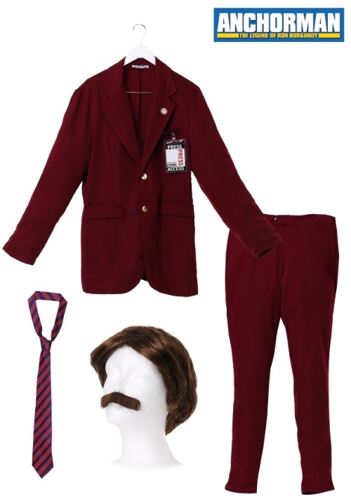 Men's Deluxe Anchorman Ron Burgundy Costume Suit | Movie Costumes