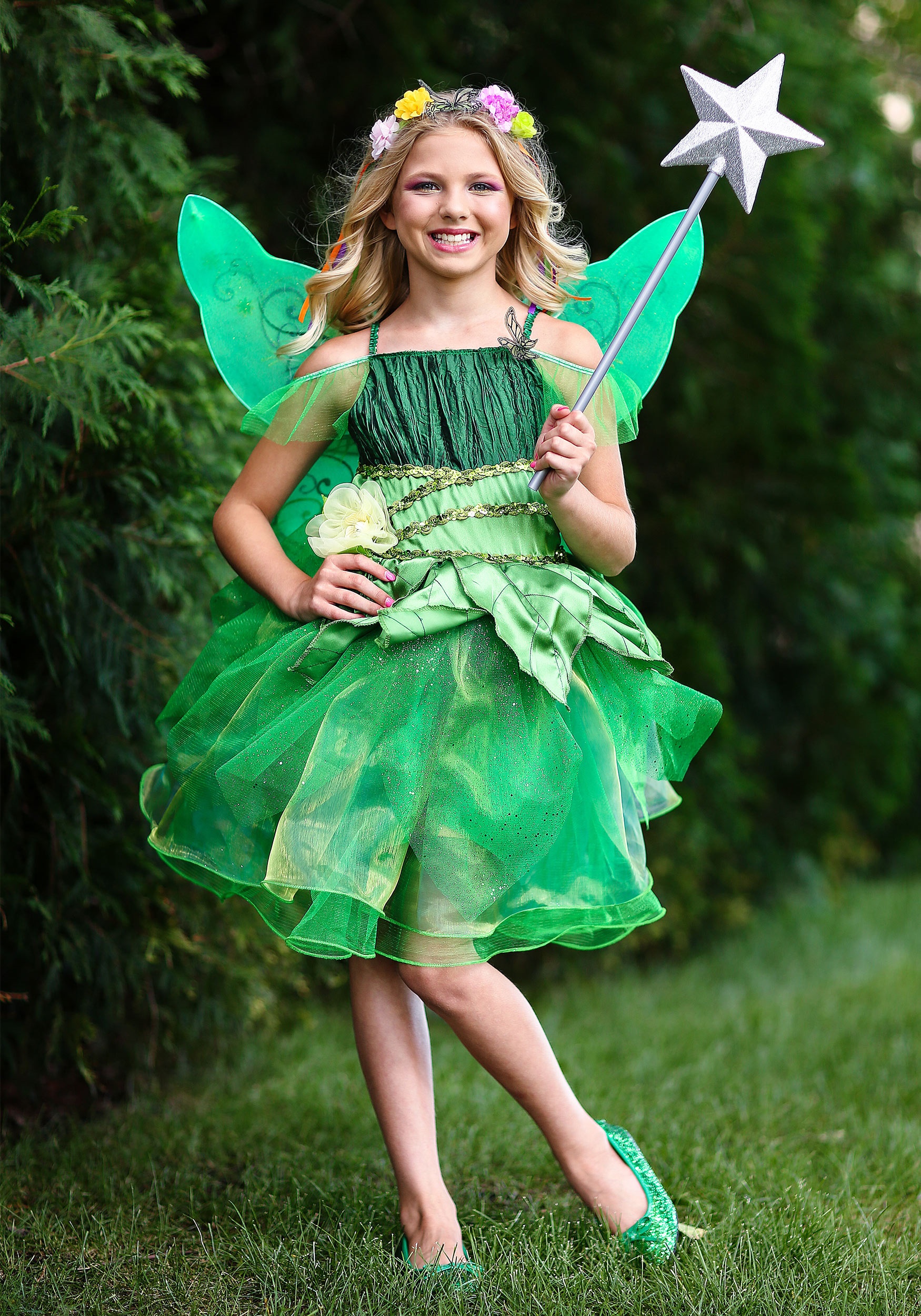Green Tinkerbell Dress Women Fairy Dress With Wings: Girls' Princess ...