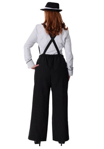 Plus Size Pinstripe Gangster Women's Costume