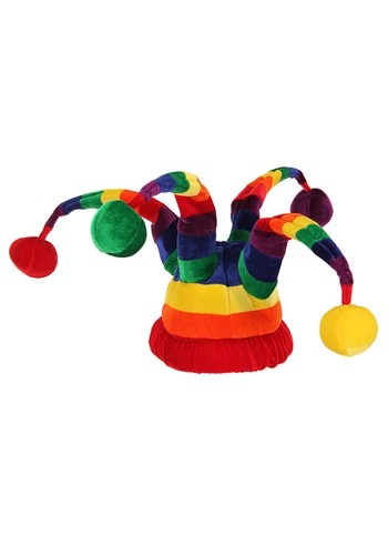 Wacky Rainbow Jester Plush Costume Hat