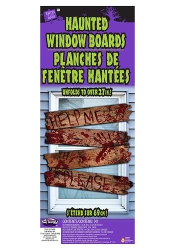 Haunted Bloody Wooden Window Boards with Words Prop