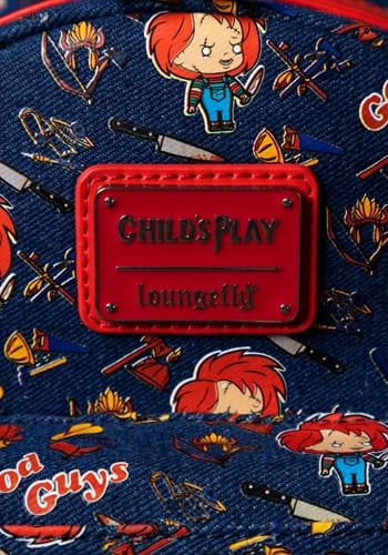 Loungefly Denim AOP Chucky Mini Backpack
