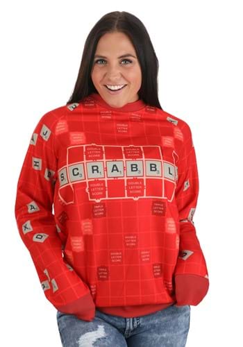 Adult Red Scrabble Sweater