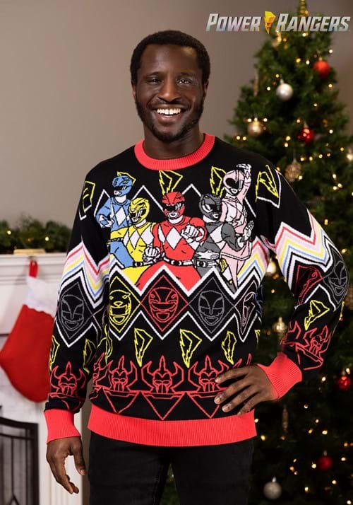 Heroic Pose Power Rangers Adult Sweater | Power Ranger Apparel