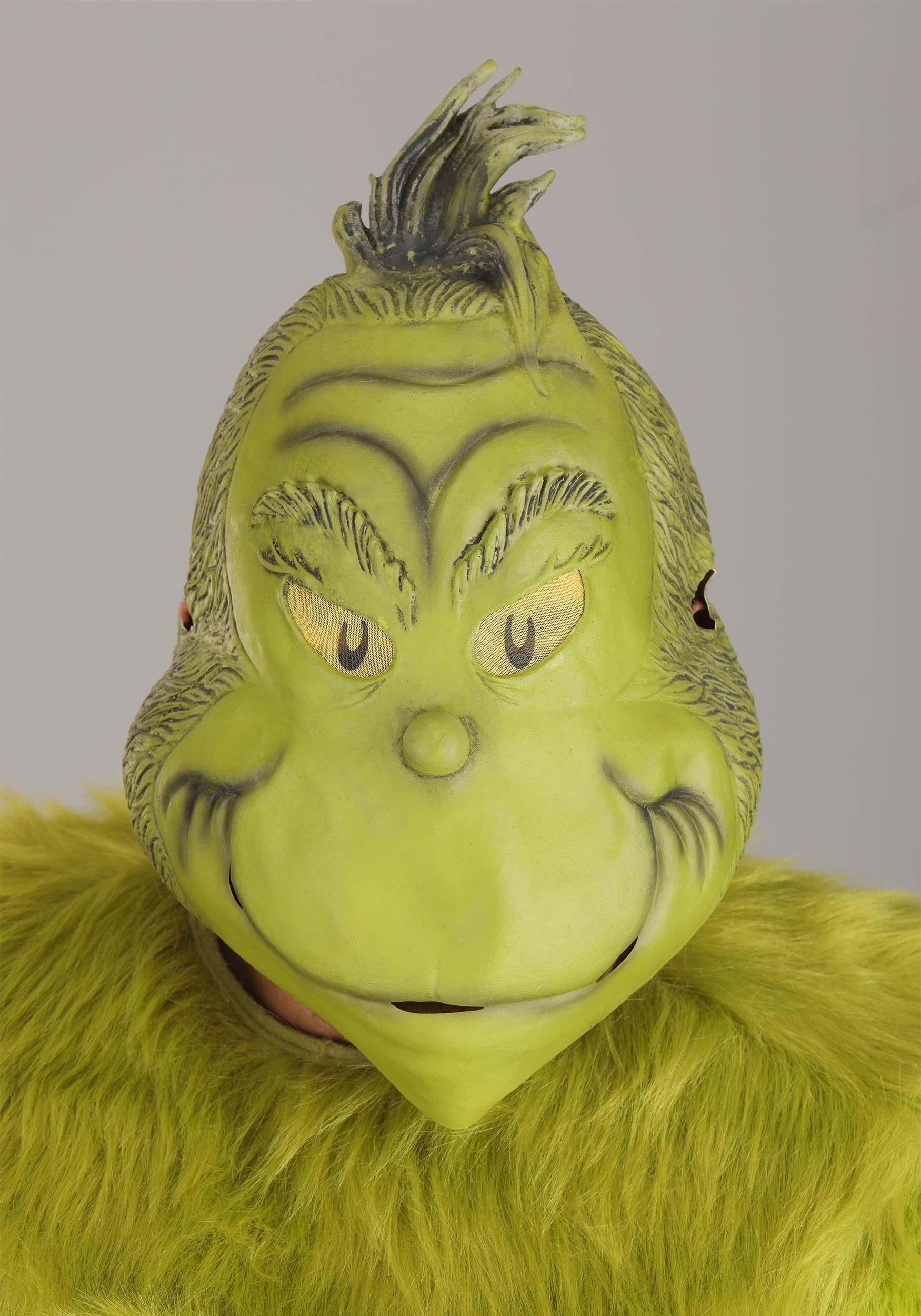 Adult Plus Size The Grinch Deluxe Jumpsuit with Latex Mask | Christmas ...