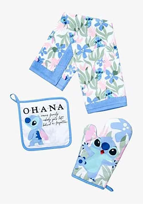 Disney Stitch Ohana 3 Piece Kitchen Textile Set | Disney Kitchen ...