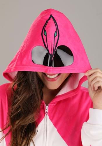 Power Rangers Pink Ranger Hooded Union Suit for Adults