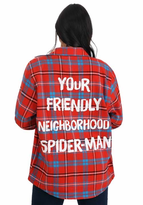 Adult Spider-Man Flannel Shirt | Spiderman Apparel