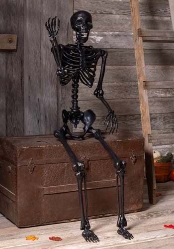 Crazy Bones Poseable Skeleton in Black Halloween Prop