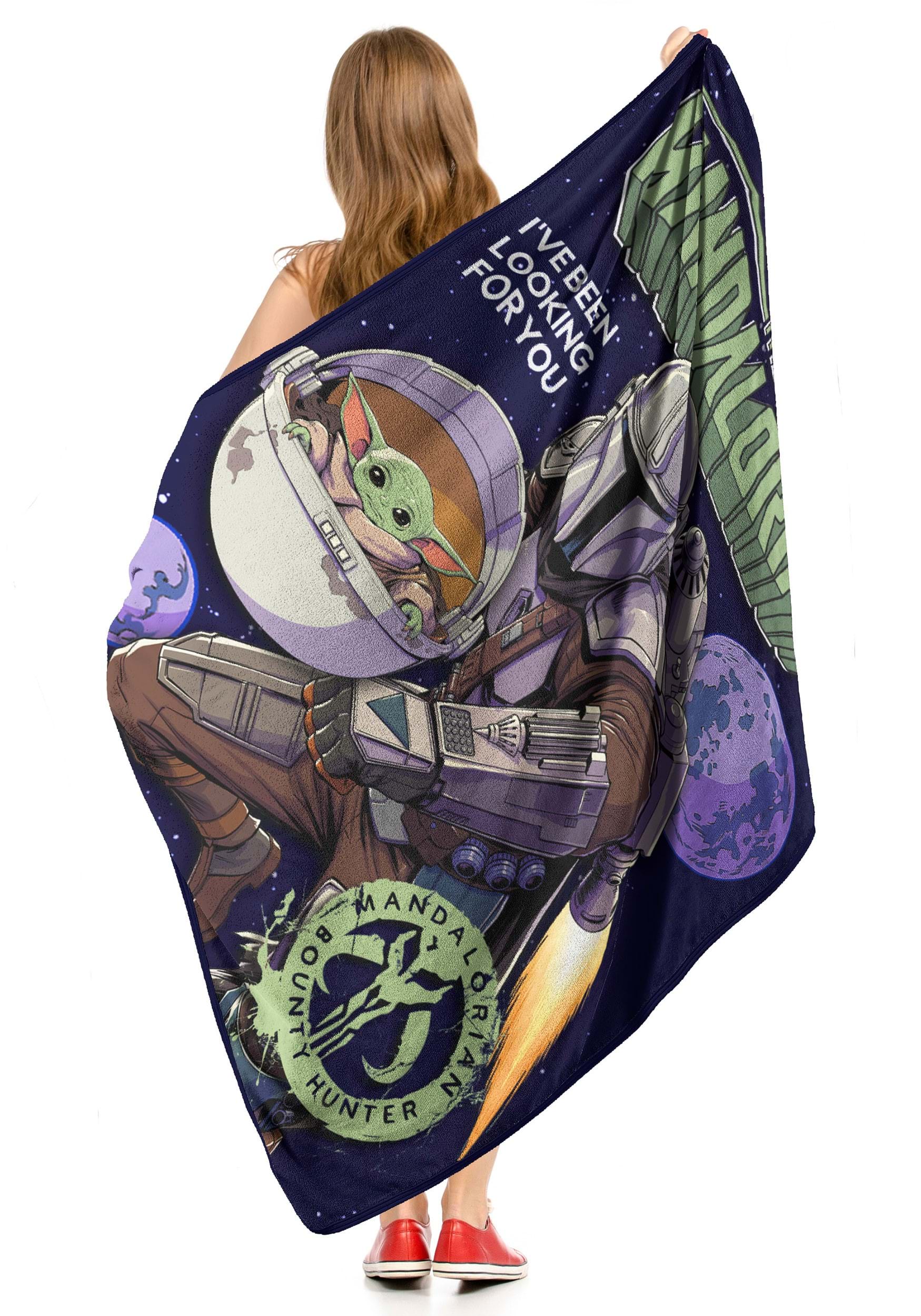 Star Wars Mandalorian Bounty Hunting Micro Raschel Throw | Star Wars ...
